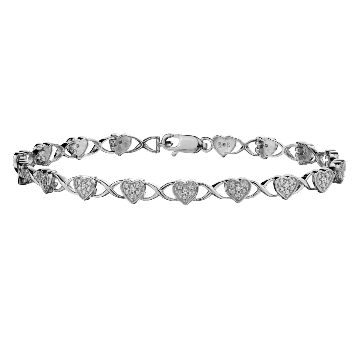 .10 Carat of Diamonds "Hug & Kisses" Bracelet, Silver ...