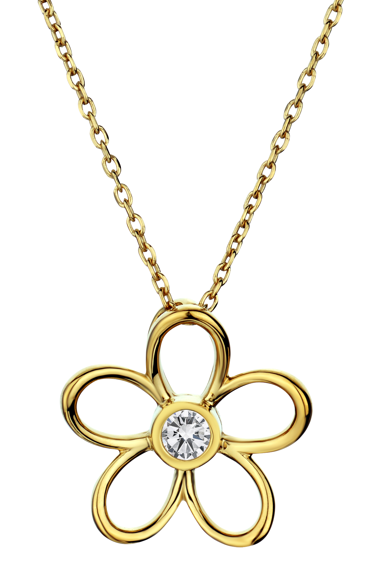 .10 Carat of Diamond "Flower" Pendant, Silver & 14kt Yellow Gold ...